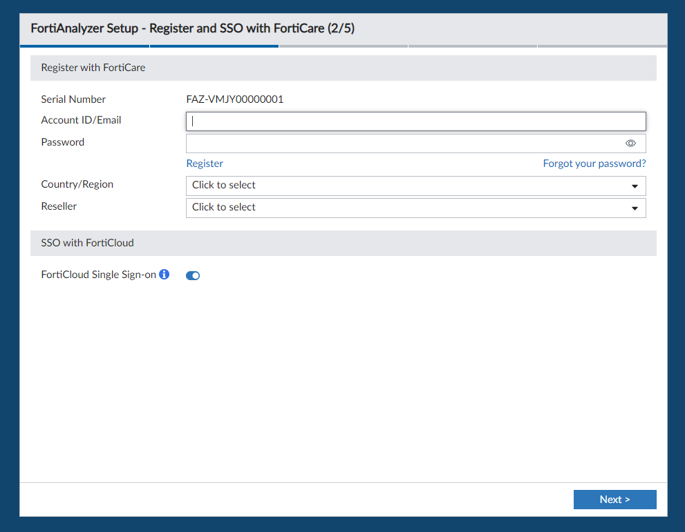 Mandatory FortiCare/FortiCloud registration 7.2.1 | FortiAnalyzer 7.2.0 | Fortinet Document Library